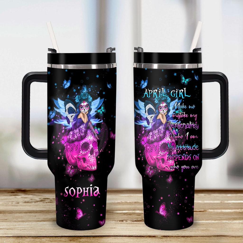 Personalized Name April Skull 40 Oz Tumbler QFYY4060116 – Rosateestore