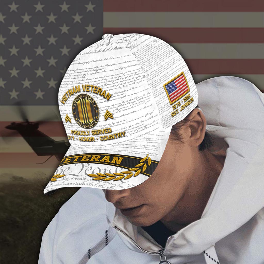 Personalized Name 3D All Over Printed Vietnam Veteran Cap, Proudly ...
