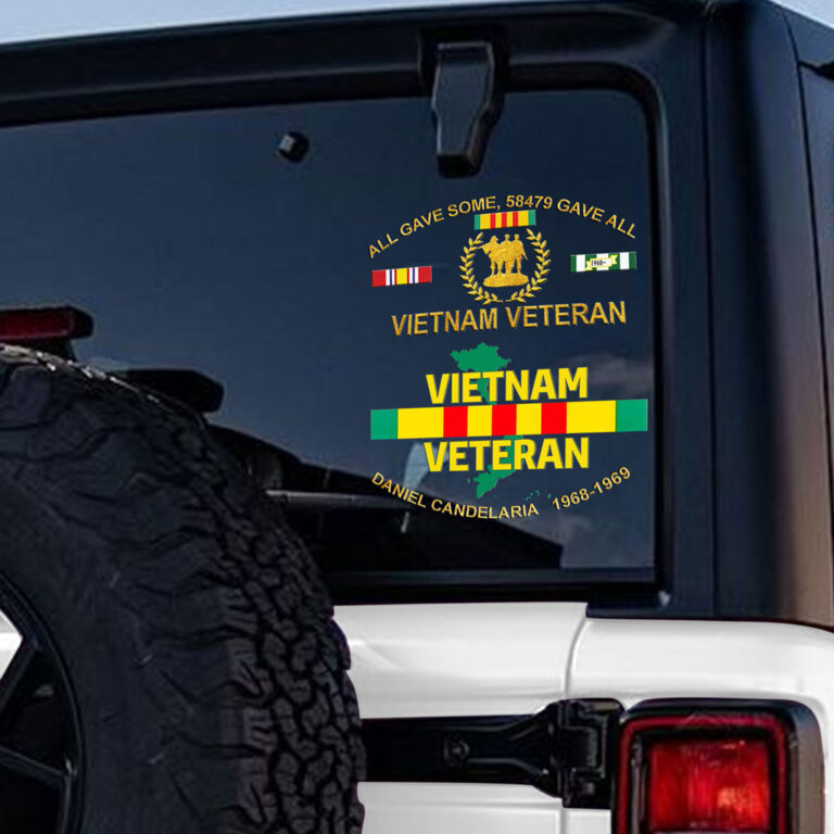 Personalized Vietnam Veteran Car Sticker QFLT4130603 – Rosateestore