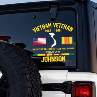Personalized Vietnam Veteran Car Sticker QFLT4140604 – Rosateestore