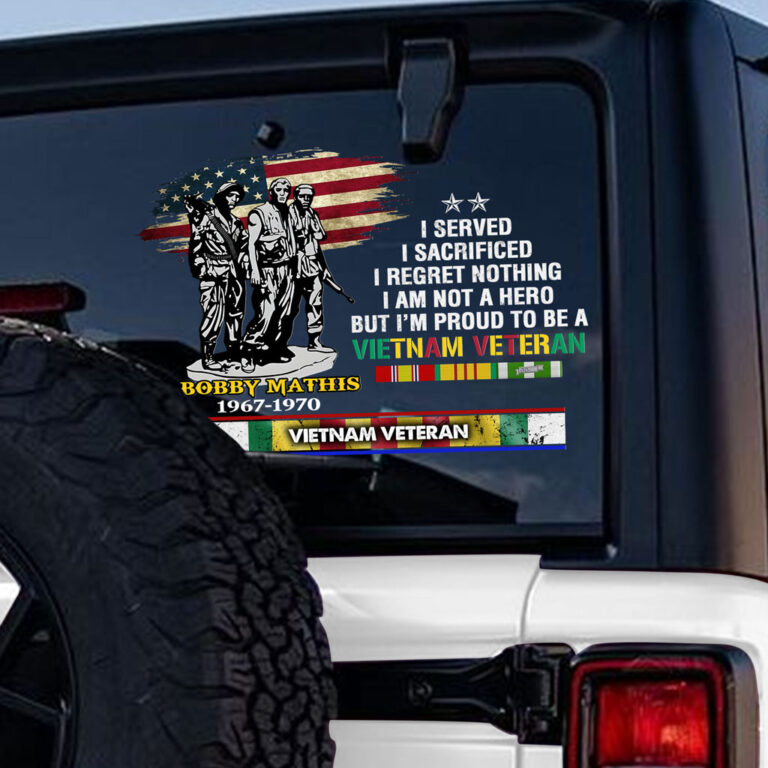 Personalized Vietnam Veteran Car Sticker QFLT4140603 – Rosateestore