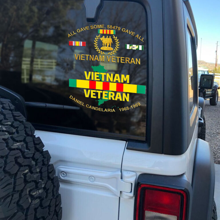 Personalized Vietnam Veteran Car Sticker QFLT4130603 – Rosateestore