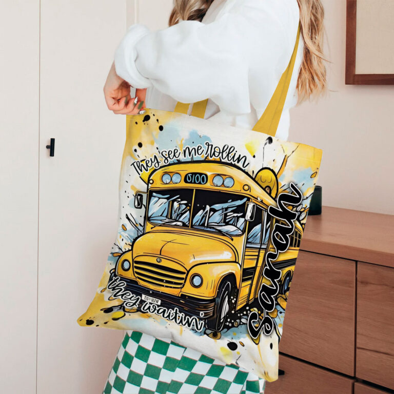 School Bus Driver Leather Tote Bag, Back To School Gifts, Beginning Of ...