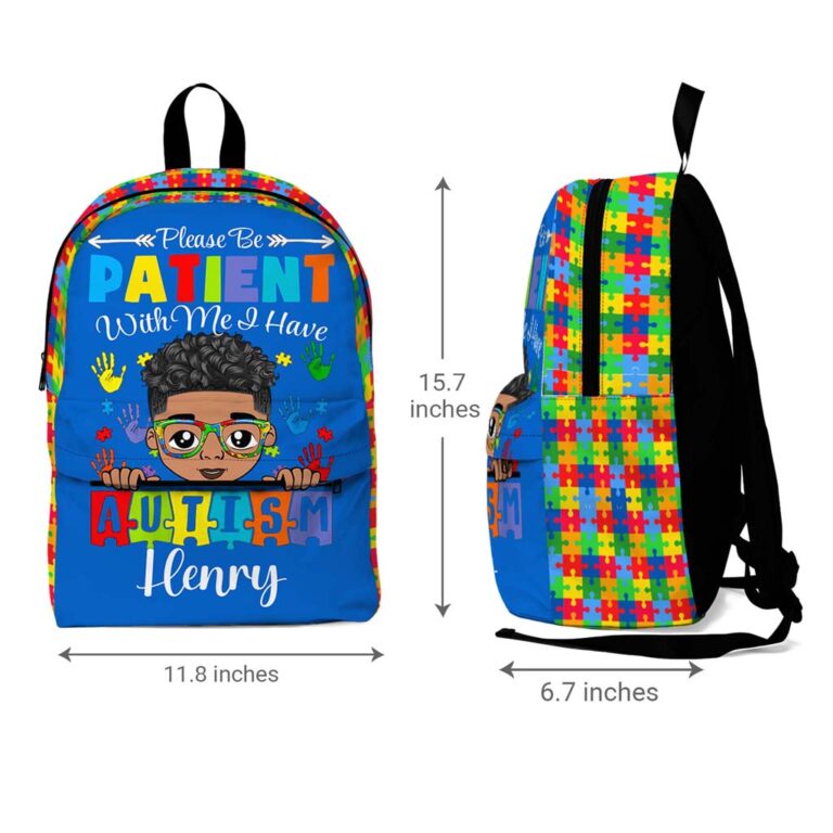 Personalized Backpack for Kids with Autism- Autism Awareness Bag – Back ...