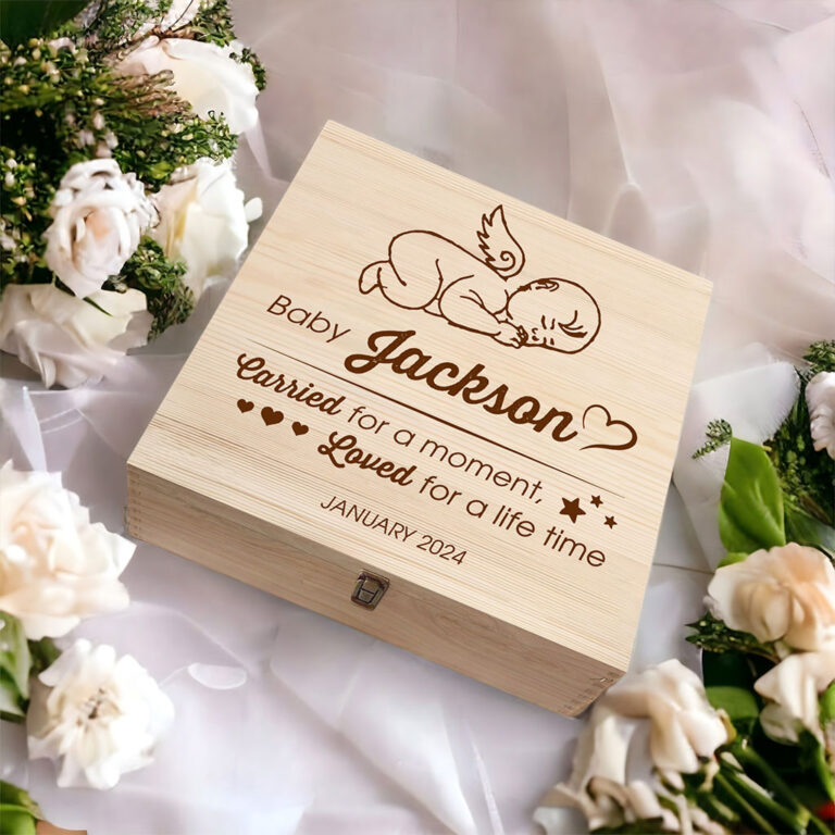 Personalized Baby Memory Keepsake Box, Infant Death Memorial Box, Baby ...